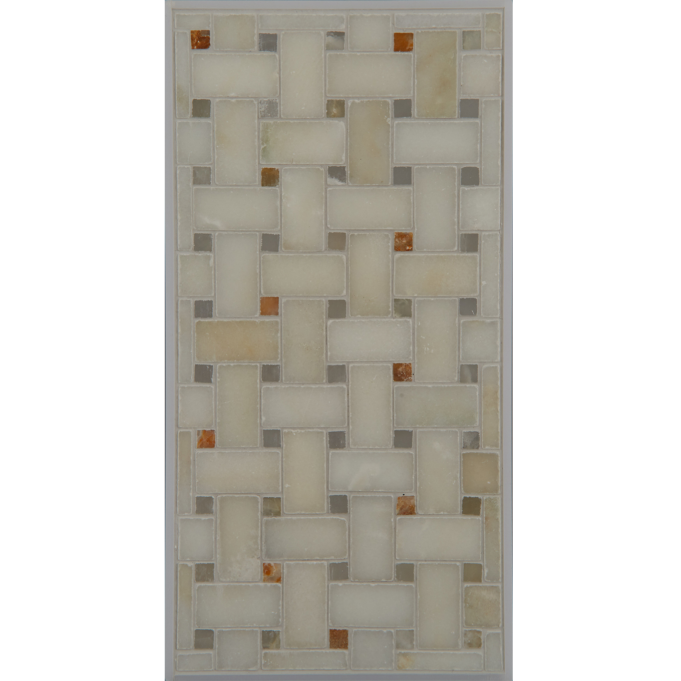 Calacatta Oliva Onyx (with rust) Basketweave Board – Polished – All Stone